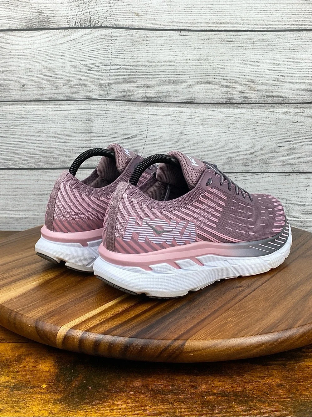 Hoka | Shoes | Hoka One One Clifton 5 Knit Cameo Pink Running Shoes ...